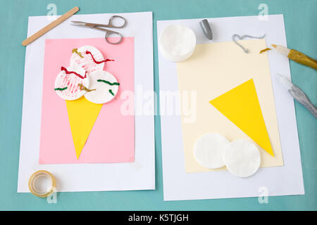 Ice cream craft for kids. Easy summer craft Stock Photo - Alamy