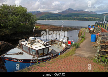 Fishing boat and lobster pots, Brodick, Isle of Arran, North Ayrshire ...