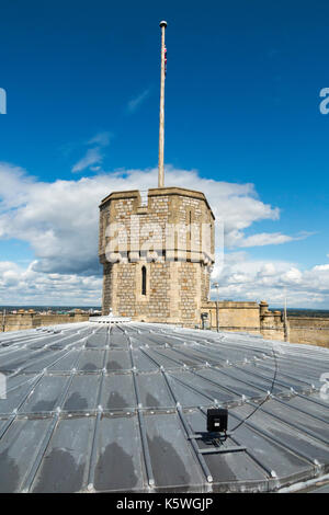 The leaded roof and top of The Round Tower of Windsor Castle, in ...