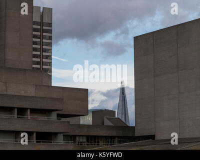 The Shard behind the brutalist architecture of the South Bank Stock ...