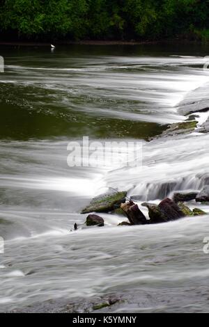 Long Exposure Photograph of the River Exe at St James Weir, Salmon Pool ...
