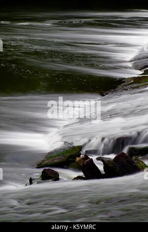 Long Exposure Photograph of the River Exe at St James Weir, Salmon Pool ...