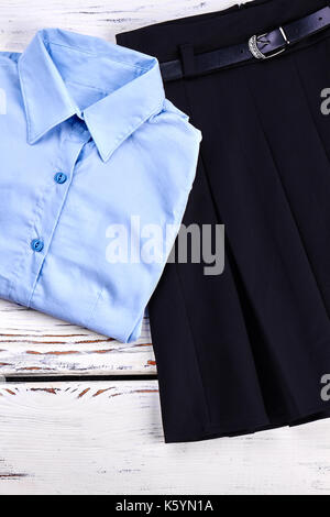 High quality girls school blouse. Beautiful light blue school shirt and ...