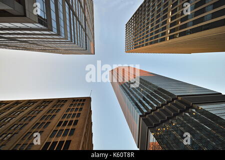 skyscrapers perspective photograph looking up from ground level Stock ...