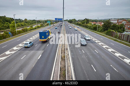 Driving on M27 motorway in Hampshire UK, junction of M271 Stock Photo ...