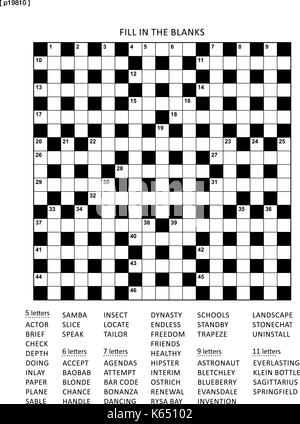 Puzzle page with 19x19 criss-cross (or fill in, else kriss-kross ...