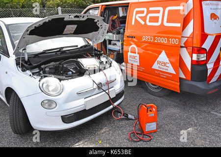 An RAC breakdown assistance van on a call out Stock Photo - Alamy