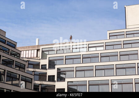 Gormley sculpture UEA roof Stock Photo - Alamy