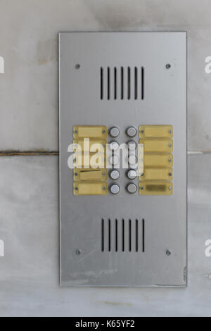Closeup of an apartment building intercom buttons Friedrichstrasse ...