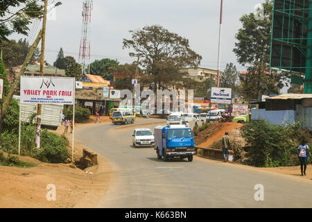 Ruaka town with buildings and people, Kenya Stock Photo - Alamy