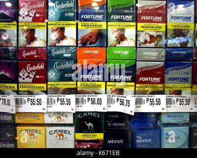 ANTIPOLO CITY, PHILIPPINES - SEPTEMBER 10, 2017: Assorted packs of ...