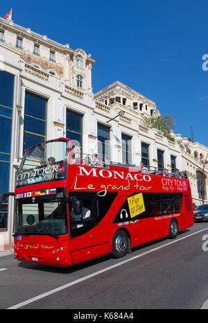 Monaco city tour bus Stock Photo - Alamy