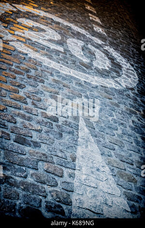 Speed limit indicator painted on the street Stock Photo - Alamy