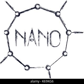 nano molecular structure icon in color section silhouette Stock Vector ...