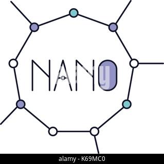 nano molecular structure in color crayon silhouette Stock Vector Image ...