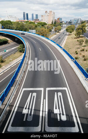 Speed limit in street. Madrid, Spain Stock Photo - Alamy