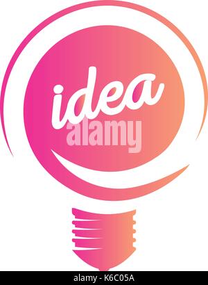Abstract idea symbol, lightbulb eureka sign gradient color vector ...
