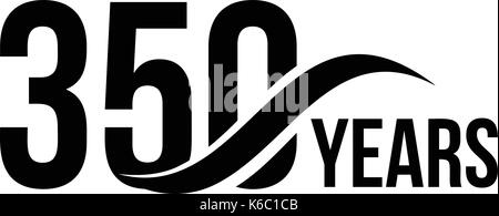 350th Anniversary vector icon. Birthday logo template. Greeting card ...