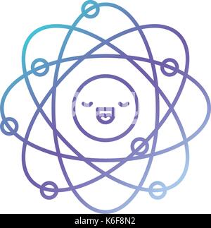 Atom science symbol cute kawaii cartoon vector illustration Stock ...
