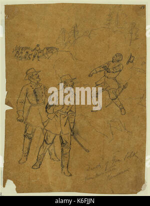 Death of General Polk at Pine Mountain Stock Photo - Alamy