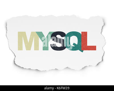Programming concept: MySQL on Torn Paper background Stock Photo - Alamy