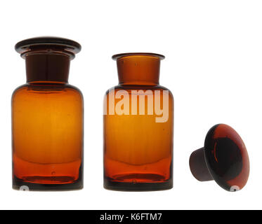 Antique apothecary amber glass jar / bottle with Hydrargyrum Chloride ...