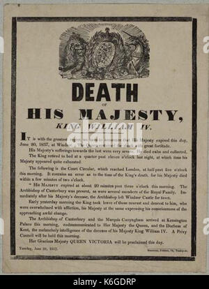 Death Of His Majesty King William 1837 Stock Photo - Alamy