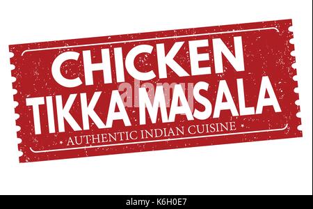 Chicken tikka masala grunge rubber stamp on white background, vector ...