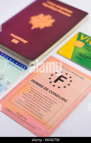 French driver licence and white keyboard Stock Photo - Alamy