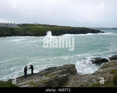 The sea off Newquay Stock Photo - Alamy