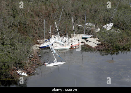 Duck Key, Florida, USA. 13th Sep, 2017. A house that was destroyed ...