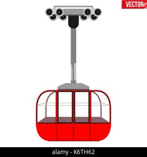 Ski lift gondola flat vector glyph icon. Graph symbol for travel and ...