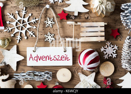 Christmas Decoration, Flat Lay, Adventszeit Means Advent Season Stock ...