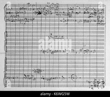Gustav Mahler 's 9th Symphony score , last page of first movement ...
