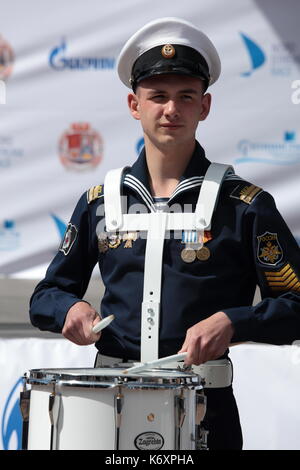 A drum corps from an unidentified military regiment, seen in this ...