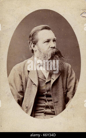 A portrait of the socialist thinker Friedrich Engels, who was the ...
