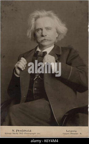 A historical photograph of composer Edvard Grieg and his wife Nina ...