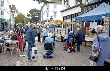 Eastbourne UK - Shopping street in the town centre Stock Photo - Alamy