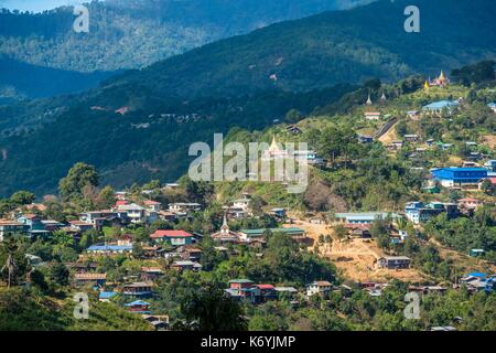 Myanmar (Burma), Chin State, Mindat, local festival with traditional ...