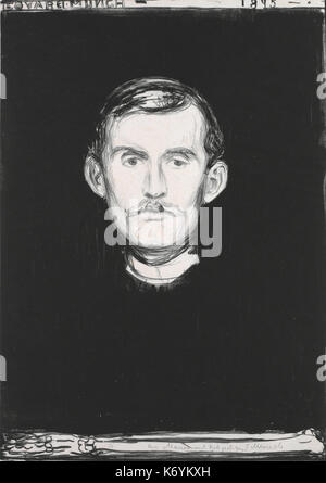 Edvard Munch, Self-portrait with skeleton arm, a lithograph. Germany ...
