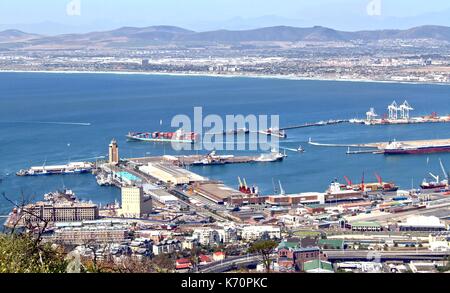 Container Ship Departing Table Bay Harbour, Cape Town, South Africa ...