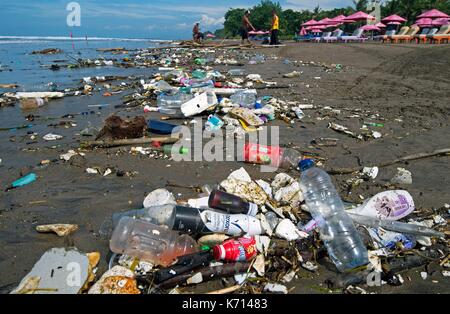 Indonesia, Bali, Seminyak, beach, pollution after a storm Stock Photo ...