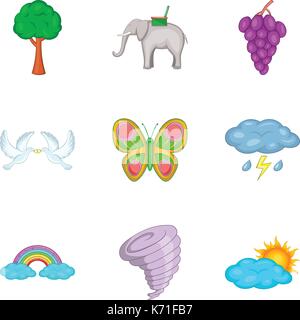 Biosphere icons set, cartoon style Stock Vector Image & Art - Alamy