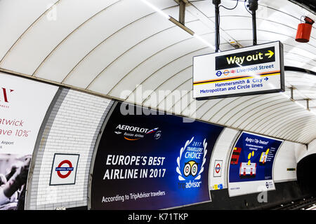 way out sign, London Underground, London, UK Stock Photo - Alamy