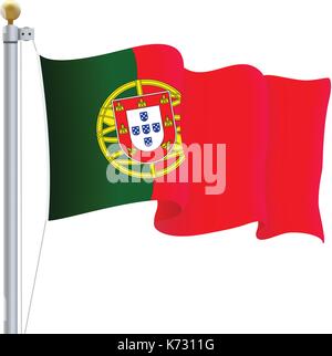 portugal wave vector flag. Waving national Official colors and ...