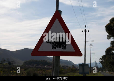 Warning sign, gopher tortoises crossing the road, Sanibel Island Stock ...