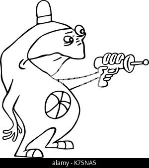 Game weapon. Cartoon space alien blaster with futuristic laser. Future ...