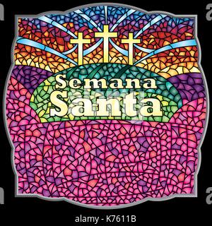 Semana Santa - Holy Week in Spanish language - Silhouette of the ...