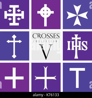 Illustration of a set of different crosses types Stock Vector Image ...