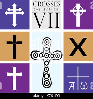 Illustration of a set of different crosses types Stock Vector Image ...